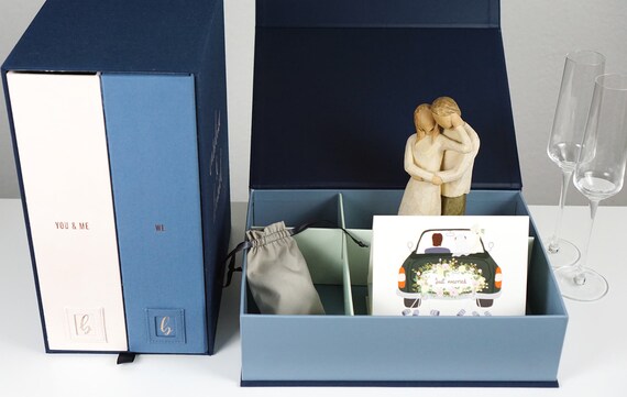 Wedding Keepsake Box & Overflow Box Gift Set 2 Pcs Linen - Etsy