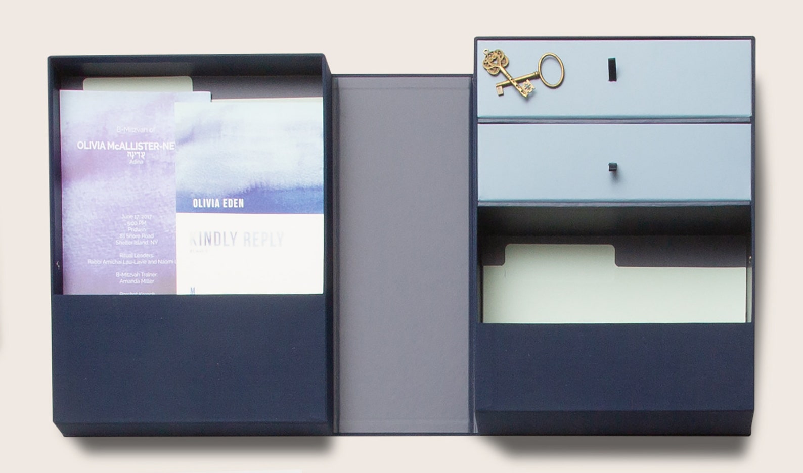 Linen Desk Organizer: the Vault With Illustrated Labels - Etsy