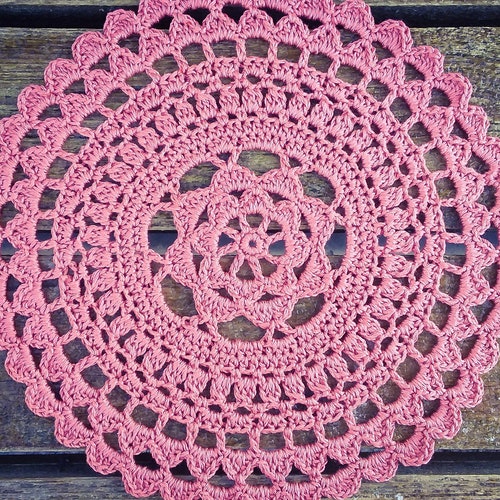 CROCHET PATTERN Tea Rose Doily Written Pattern PDF - Etsy