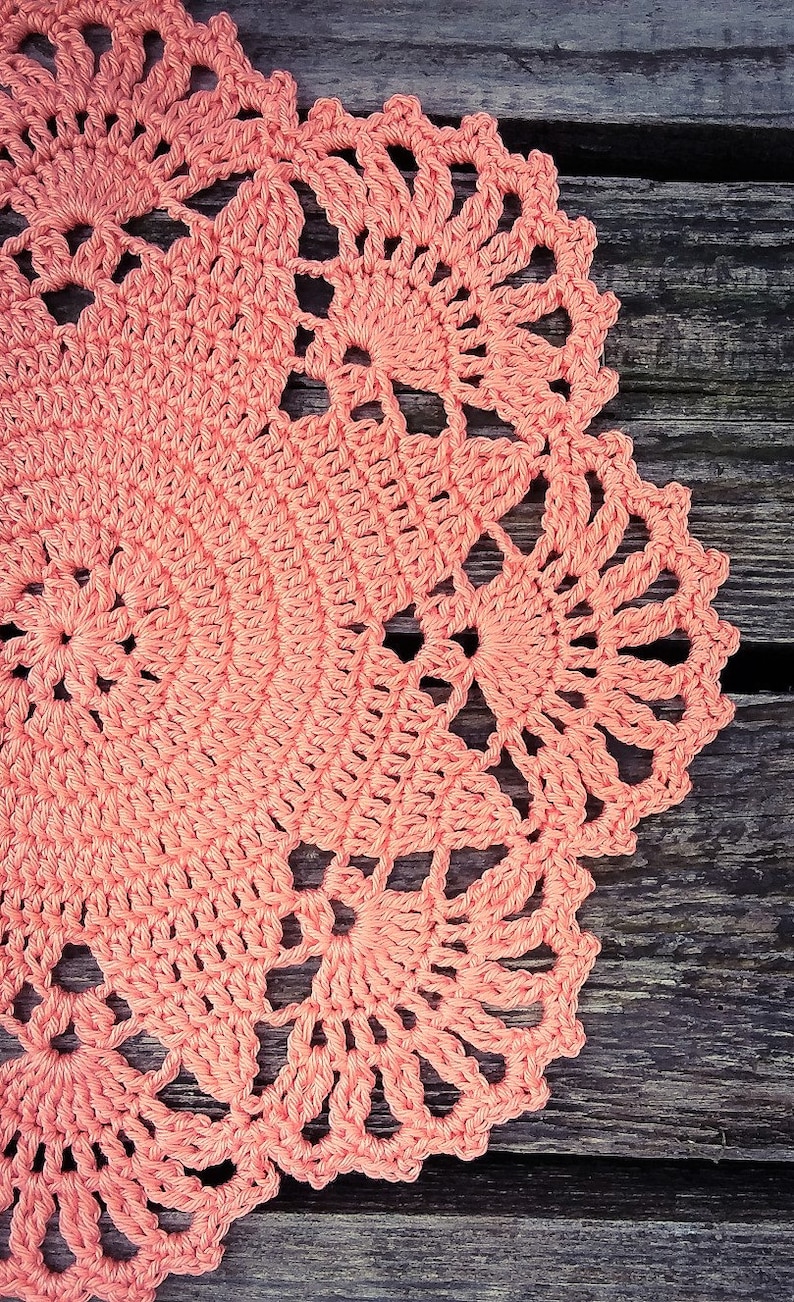 CROCHET PATTERN - Salmon Star Doily Written Pattern PDF | English - Etsy