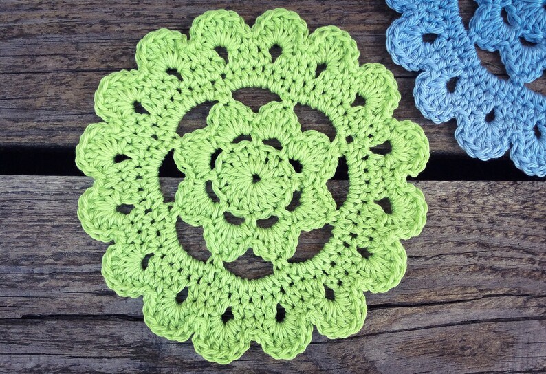 CROCHET PATTERN Flower Coaster Written Pattern PDF - Etsy
