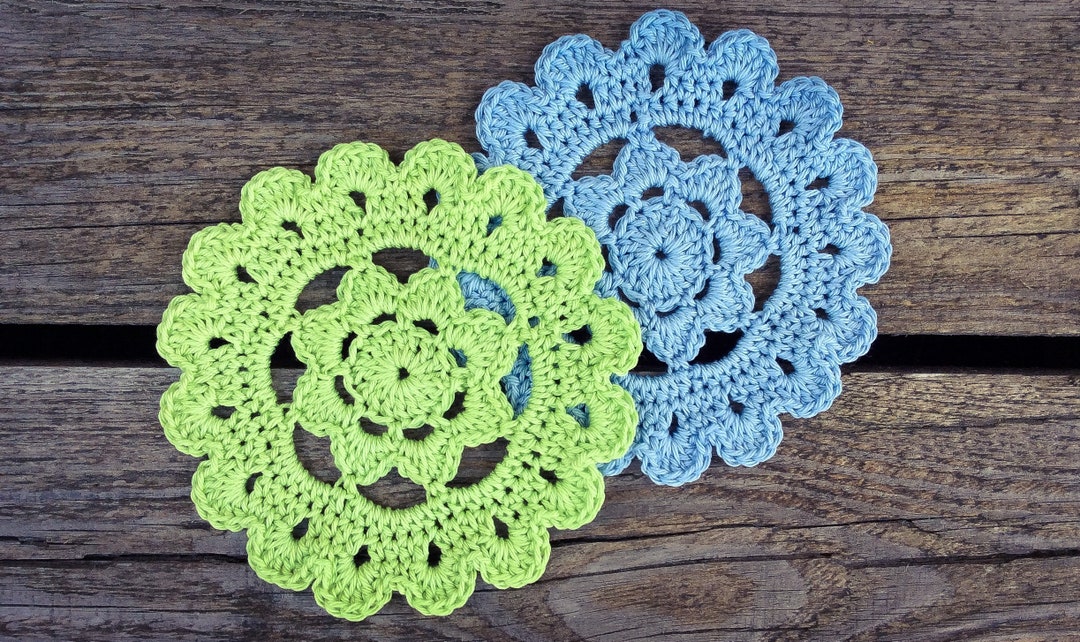 CROCHET PATTERN - Flower Coaster Written Pattern PDF | English - Etsy