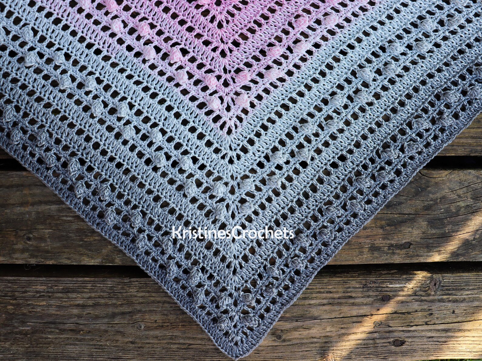 CROCHET PATTERN - Popcorn Triangle Shawl Written Pattern Instant PDF ...