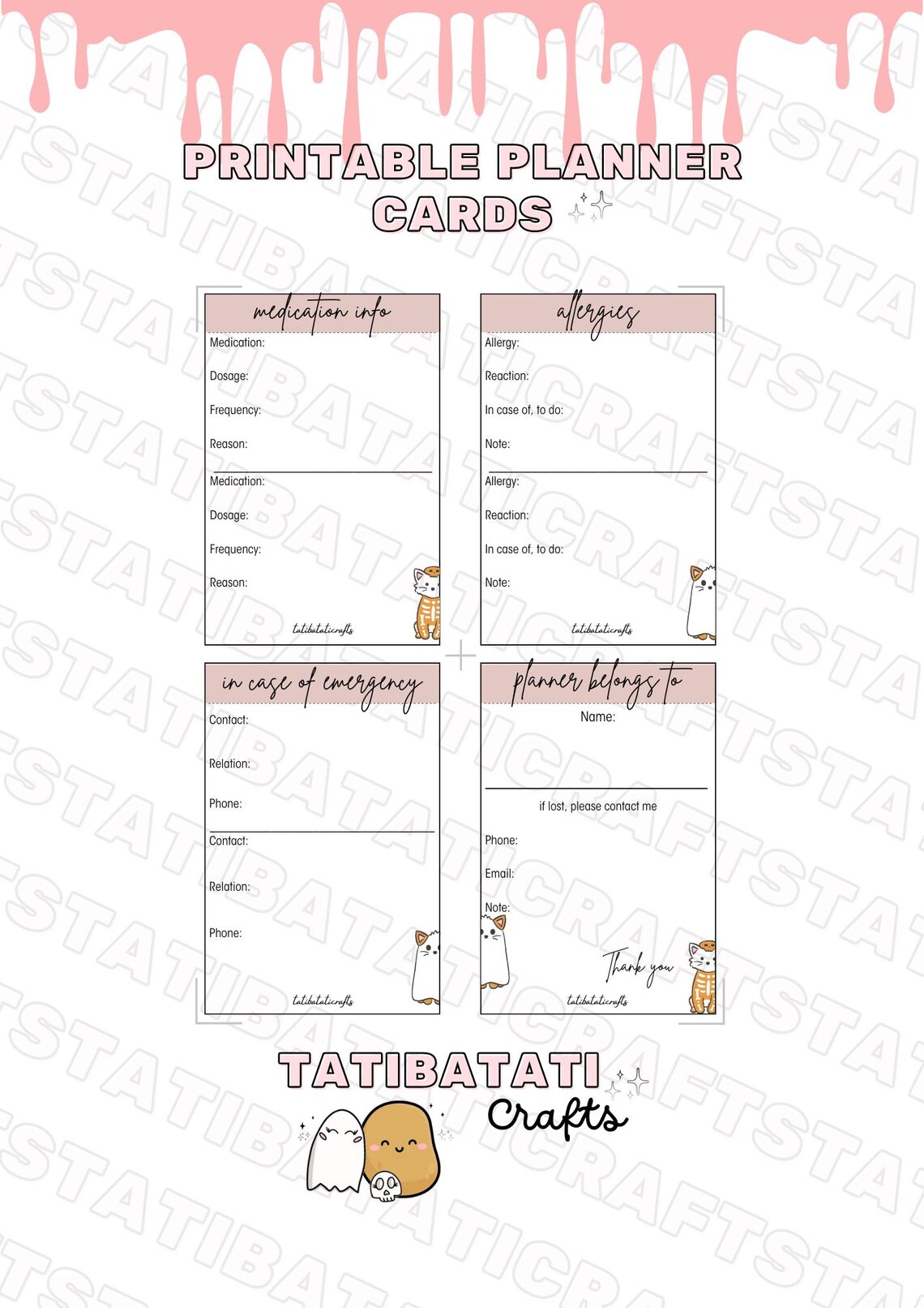 Printable Planner Cards, Planner Cards, Halloween Planner Cards ...