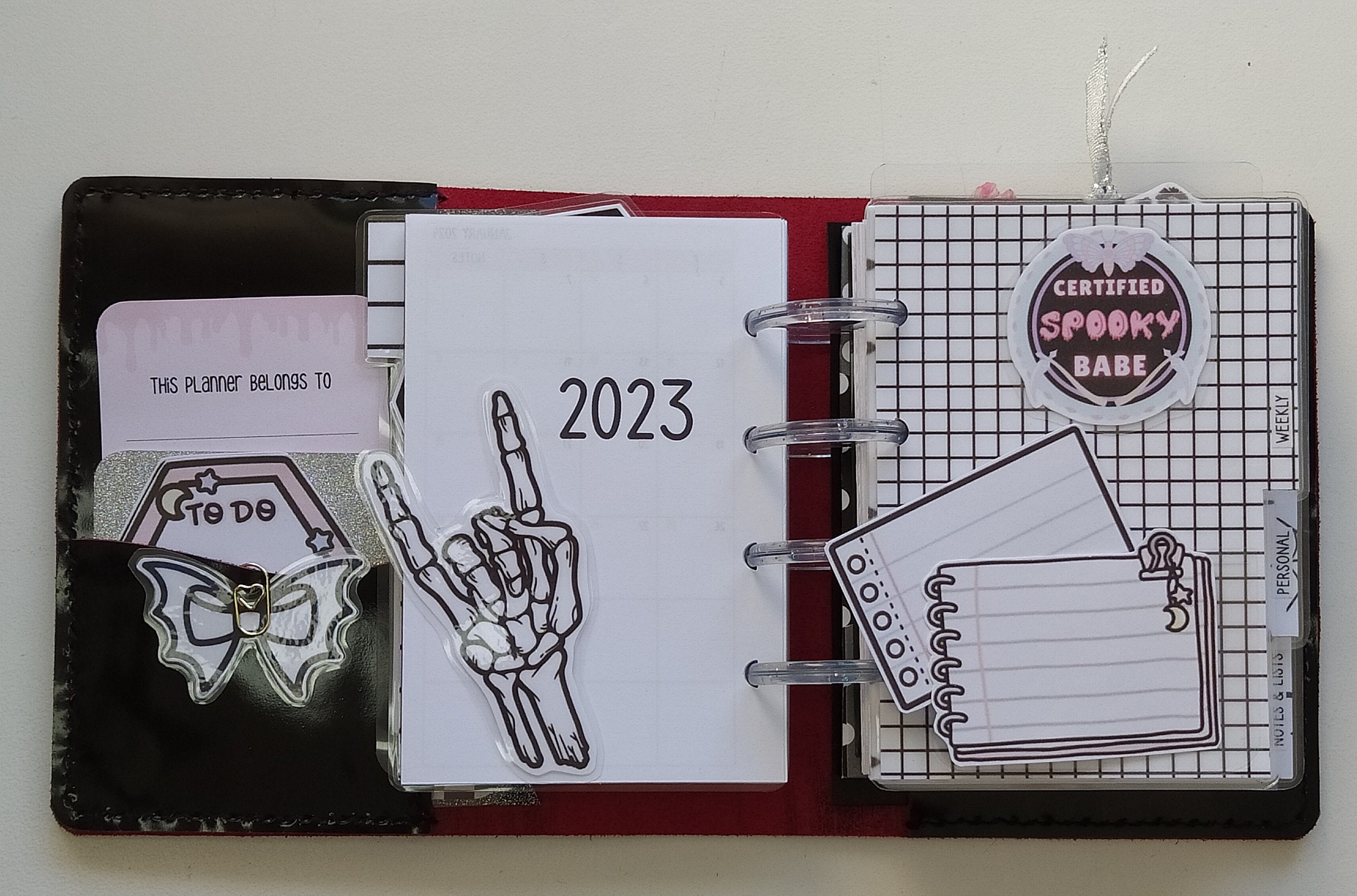 Gothic Leather Discbound Planner & Coffin Pen Sleeve/planning Starter ...