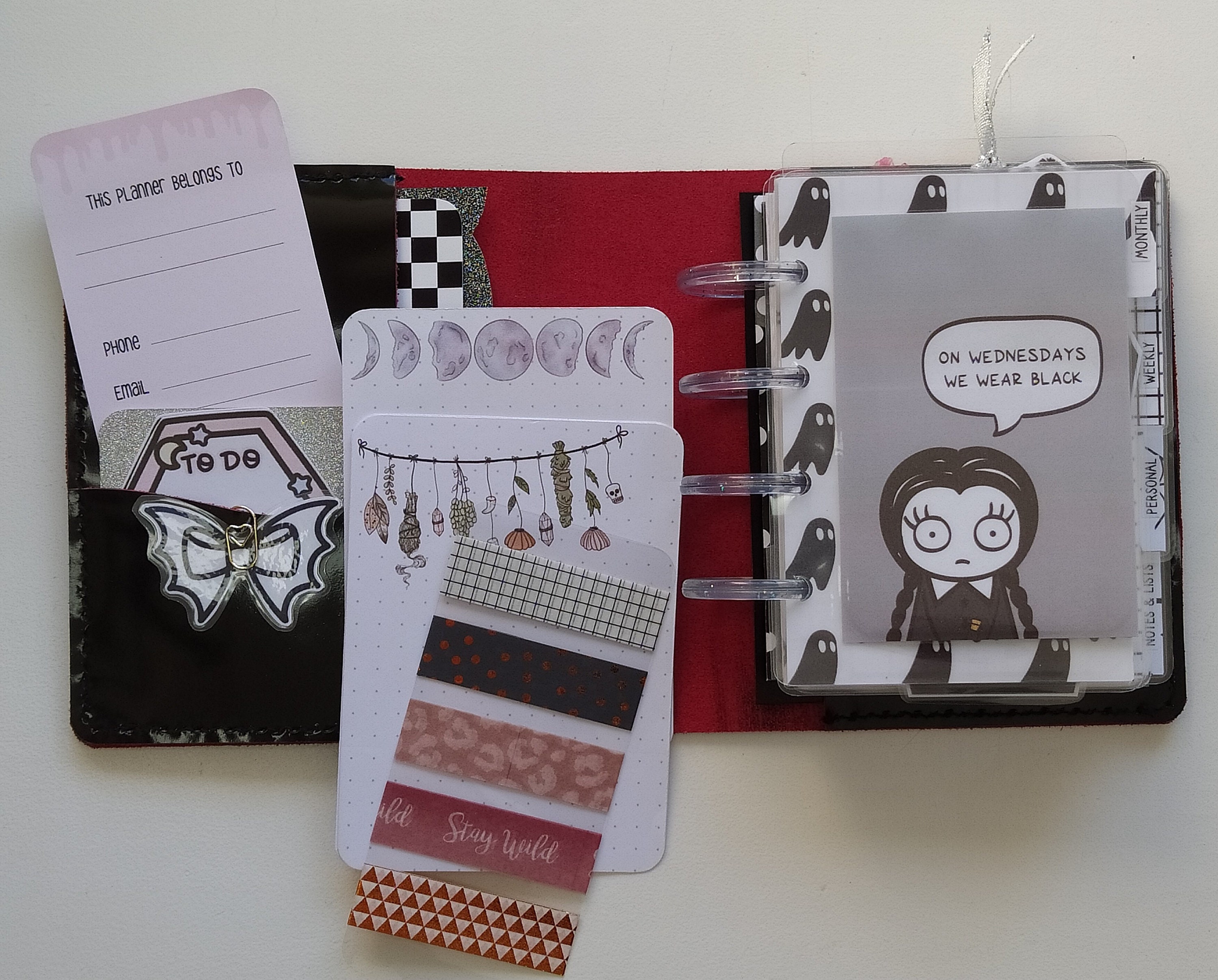 Gothic Leather Discbound Planner & Coffin Pen Sleeve/planning Starter ...