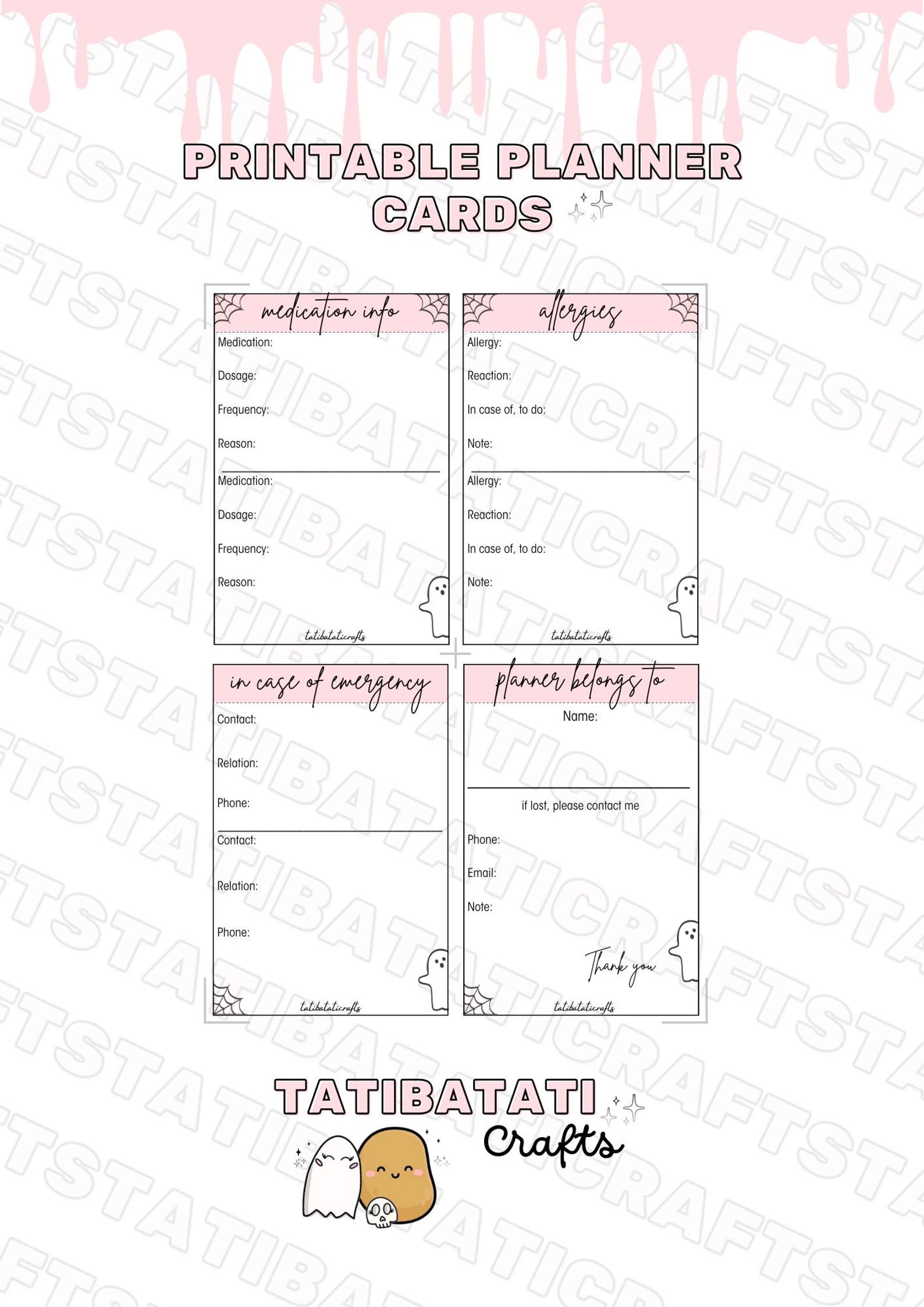 Printable Planner Cards Bundle – 16 Seasonal Inserts | Halloween, Xmas ...