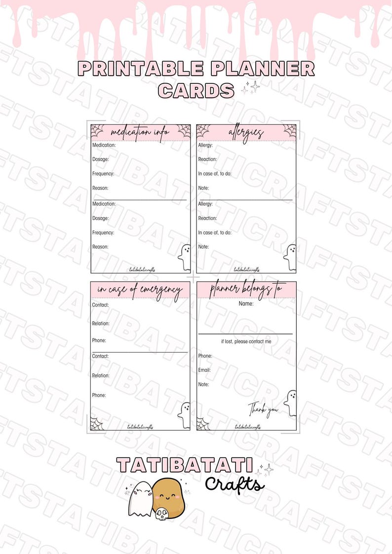 Printable Planner Cards Bundle – 16 Seasonal Inserts | Halloween, Xmas ...