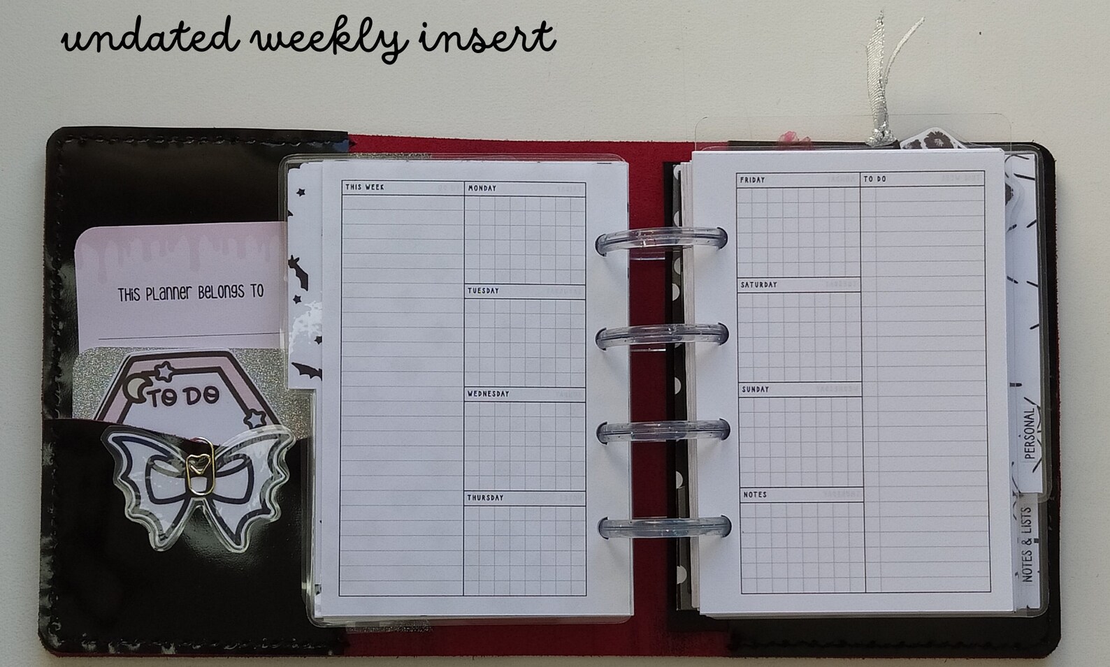 Gothic Leather Discbound Planner & Coffin Pen Sleeve/planning Starter ...