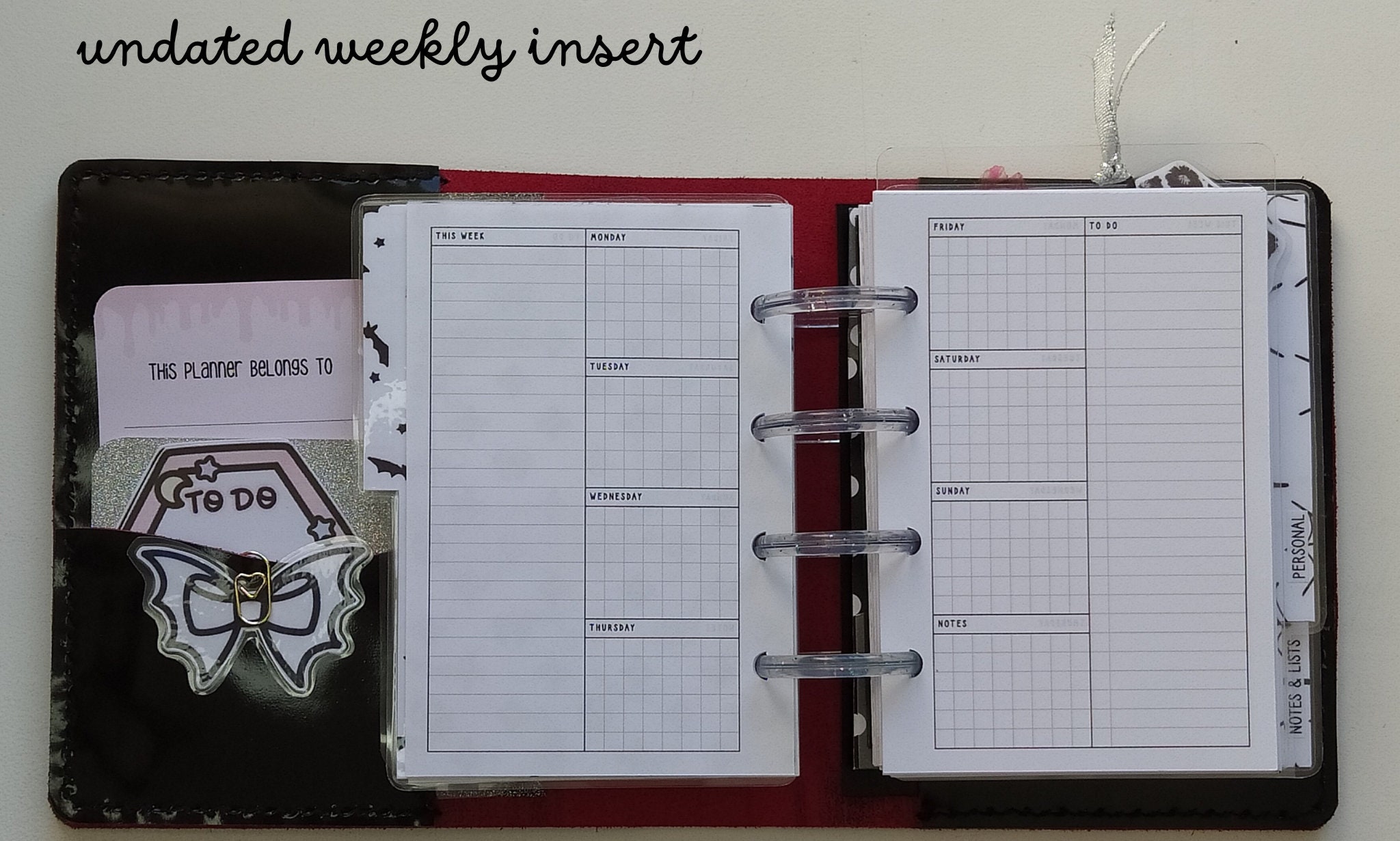 Gothic Leather Discbound Planner & Coffin Pen Sleeve/planning Starter ...