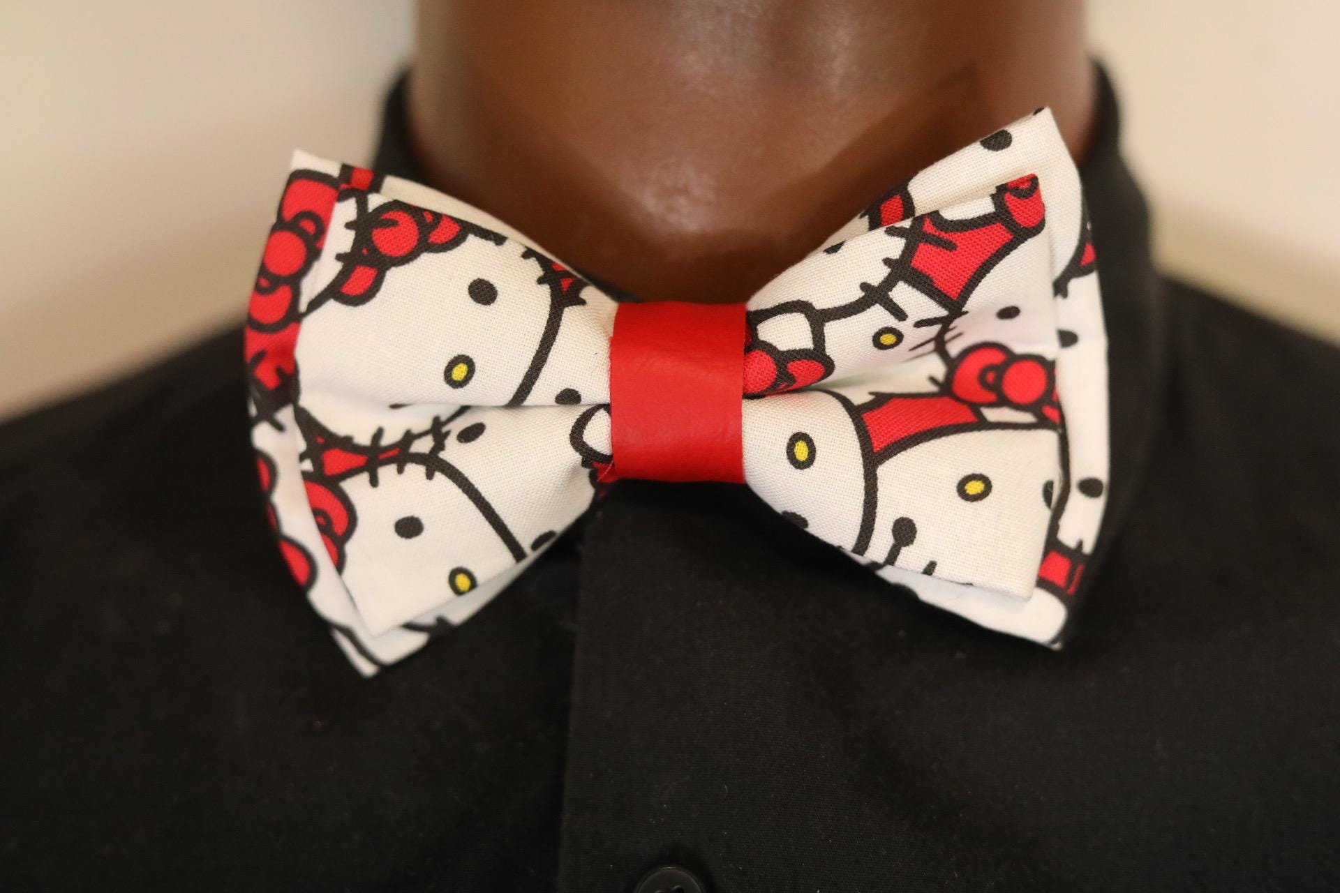 Hello Kitty Inspired Bow Tie – Kawaii Cat Bow Tie, Cute Red & White ...