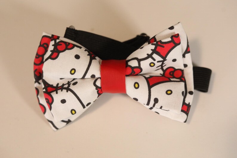 Hello Kitty Inspired Bow Tie – Kawaii Cat Bow Tie, Cute Red & White ...