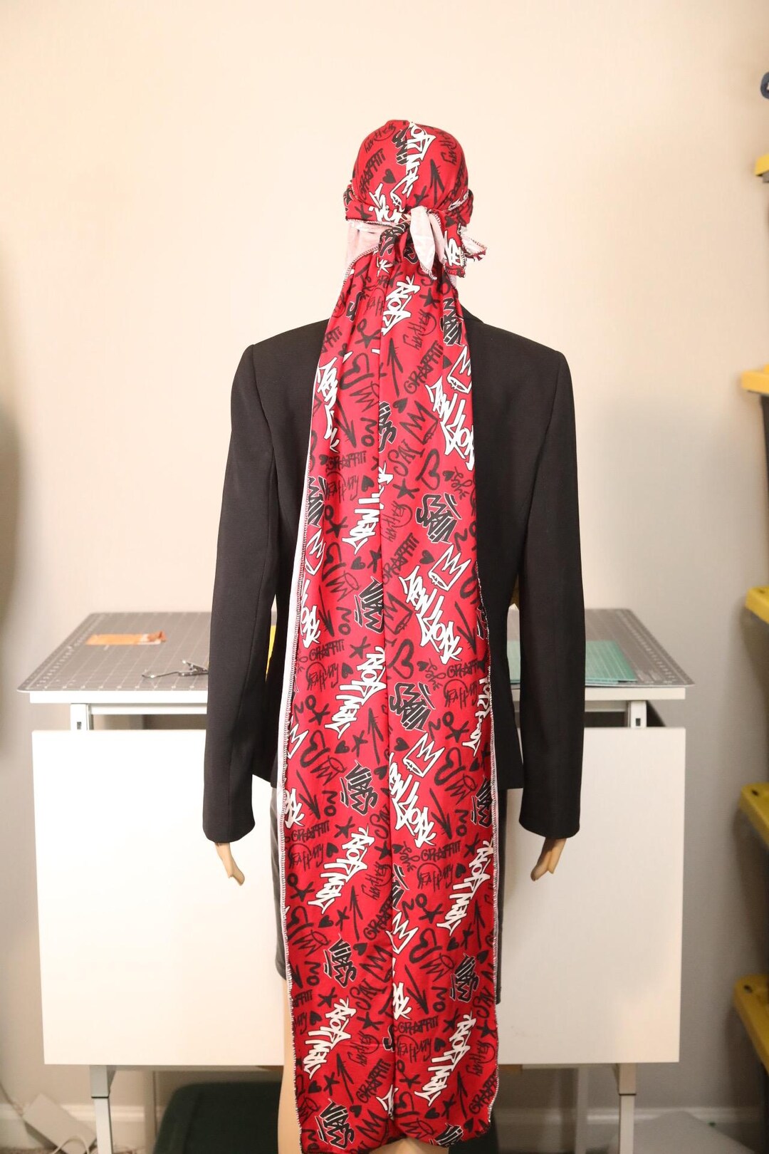 48-inch Graffiti Print Durag – Statement Long Tail Cotton Blend - Etsy