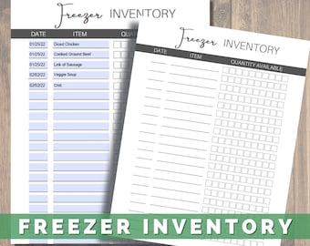 Printable Freezer Inventory Kitchen Inventory Inventory - Etsy