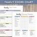Editable Family Chore Chart, Cleaning Checklist, Cleaning Schedule ...