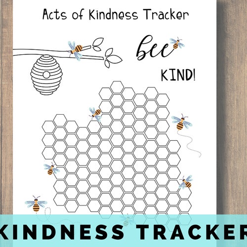 Acts of Kindness Tracker Be Kind World Kindness Day Random - Etsy