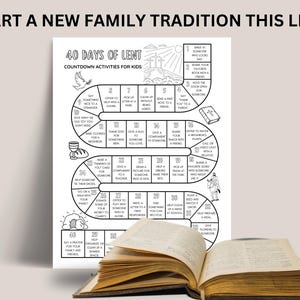 40 Days of Lent Calendar for Kids, Family Lent Countdown, Catholic ...