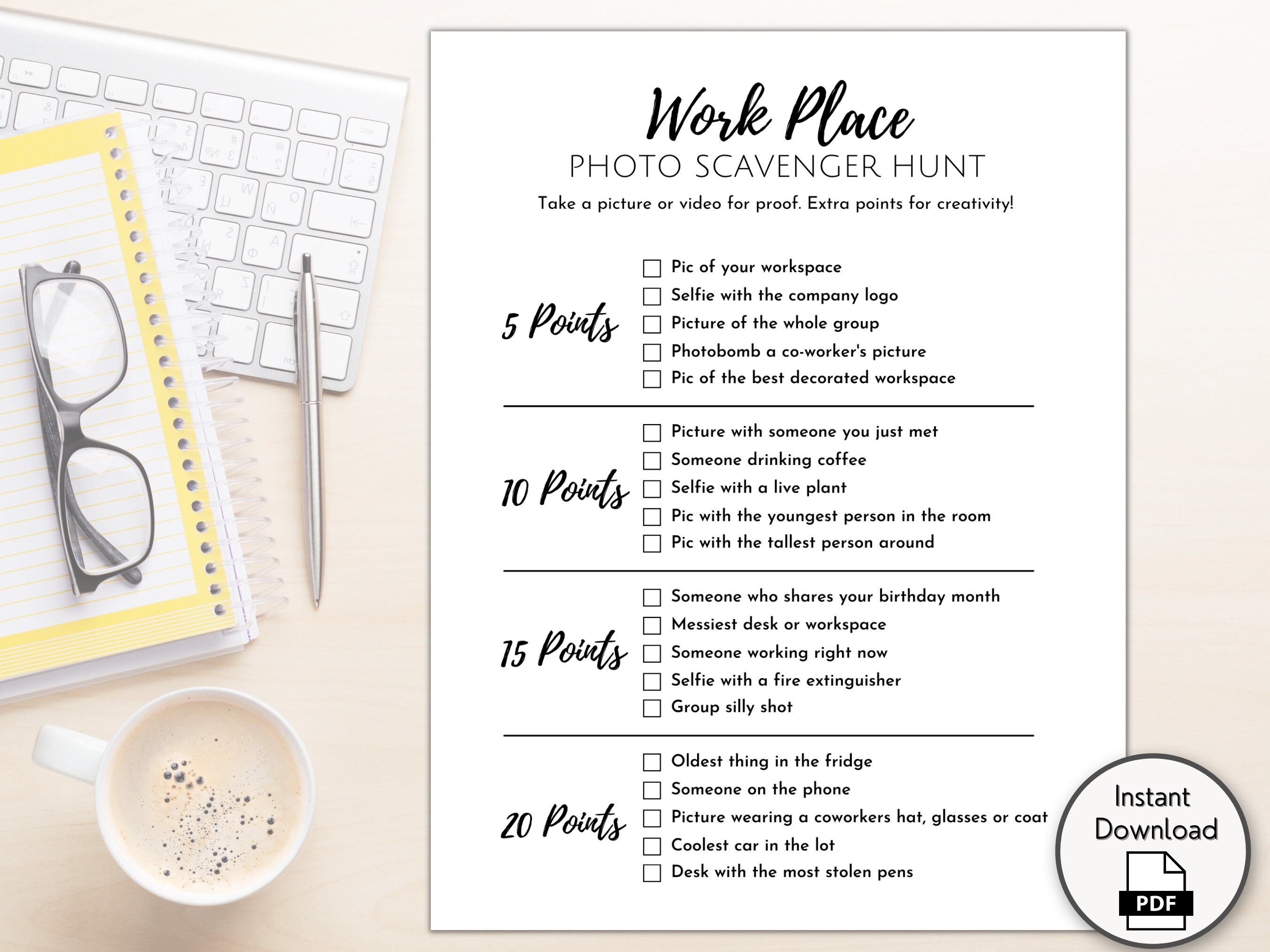 Work Scavenger Hunt, Team Building Game, Icebreaker Game - Etsy