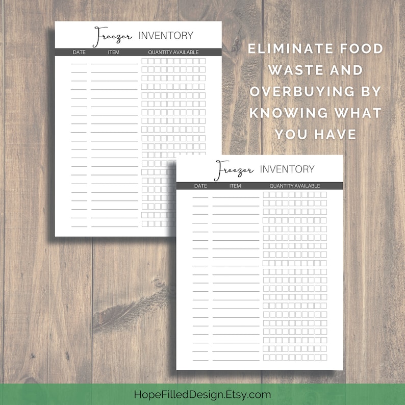 Editable Freezer Inventory List, Food Inventory, Kitchen Inventory ...