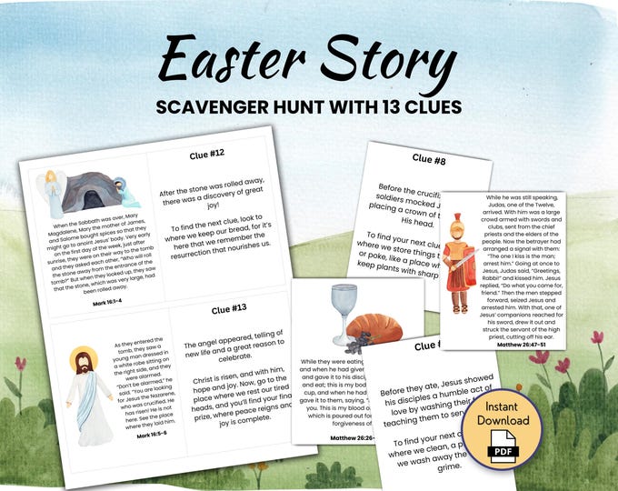 The Easter Story Scavenger Hunt | Christian Easter Egg Hunt for Kids ...