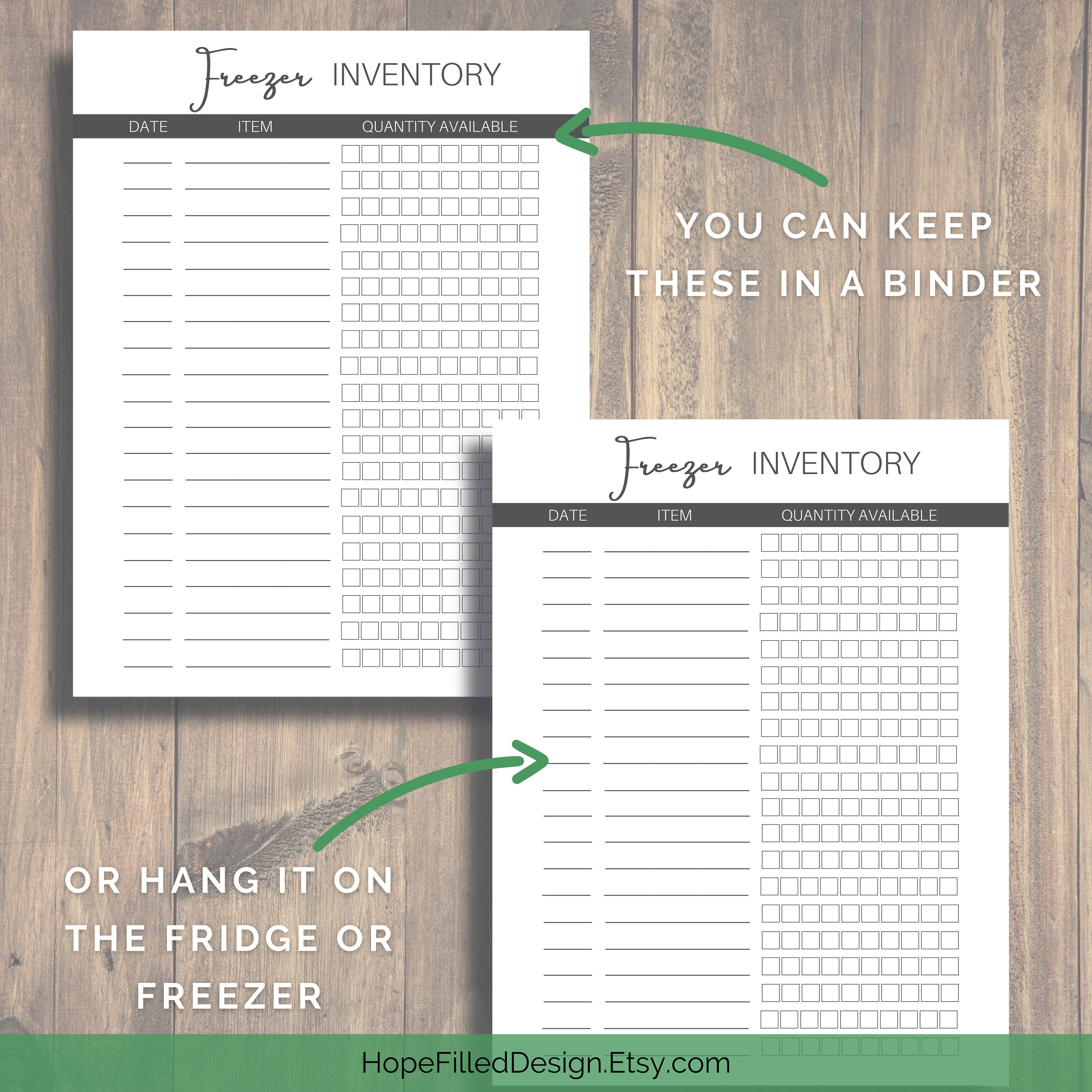 Editable Freezer Inventory List, Food Inventory, Kitchen Inventory ...