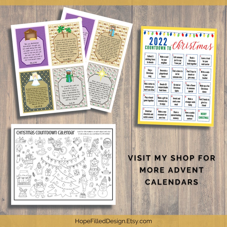 Editable Advent Calendar Printable, Christmas Countdown, Family ...