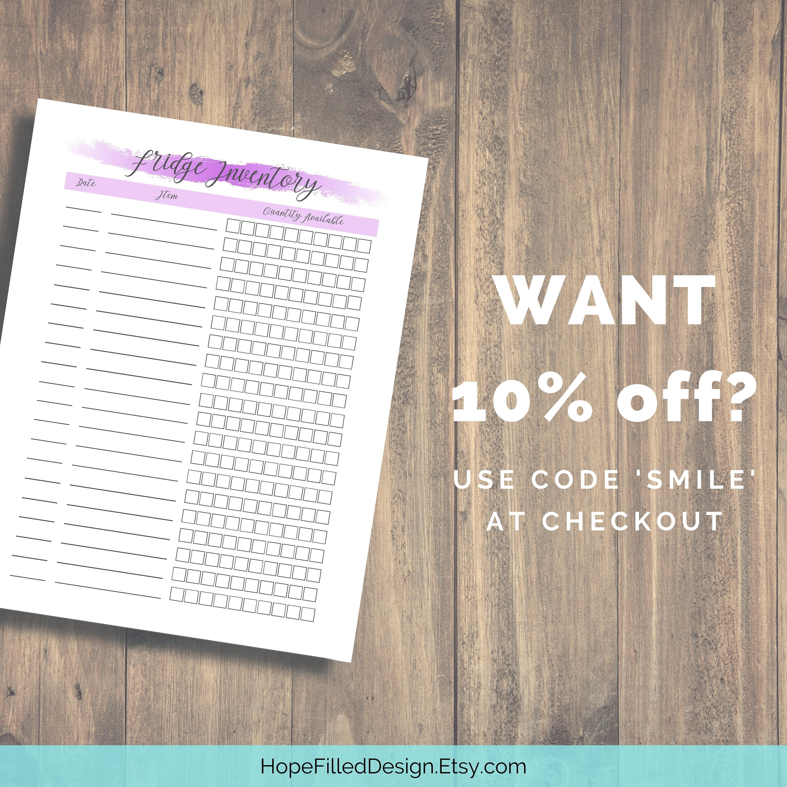 Printable Kitchen Inventory Bundle, Freezer Inventory, Pantry Inventory ...