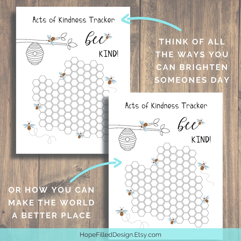 Acts of Kindness Tracker Be Kind World Kindness Day Random | Etsy Canada