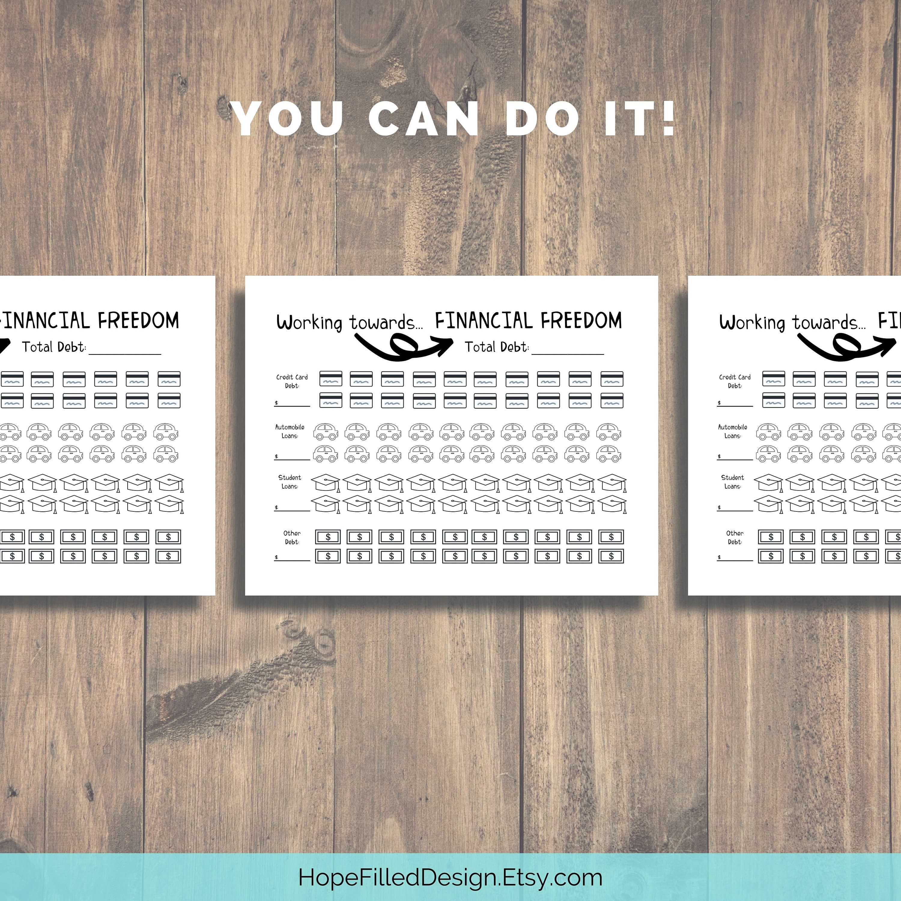 Debt Tracker Printable, Financial Freedom, Debt Free, Debt Snowball ...