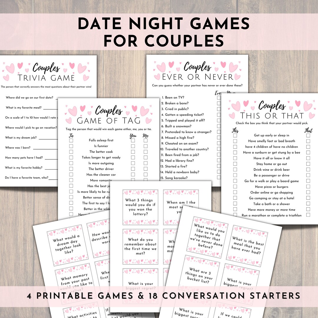 Printable Date Night Couples Games Adult Games Date Night - Etsy