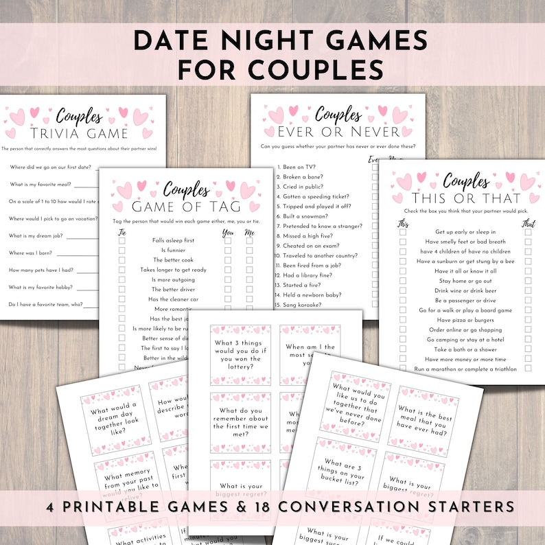 Printable Date Night Couples Games Adult Games Date Night - Etsy