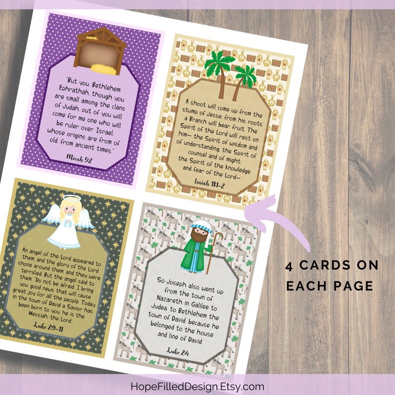 Advent Calendar Printable, 12 Nativity Scripture Cards, 12 Days of ...