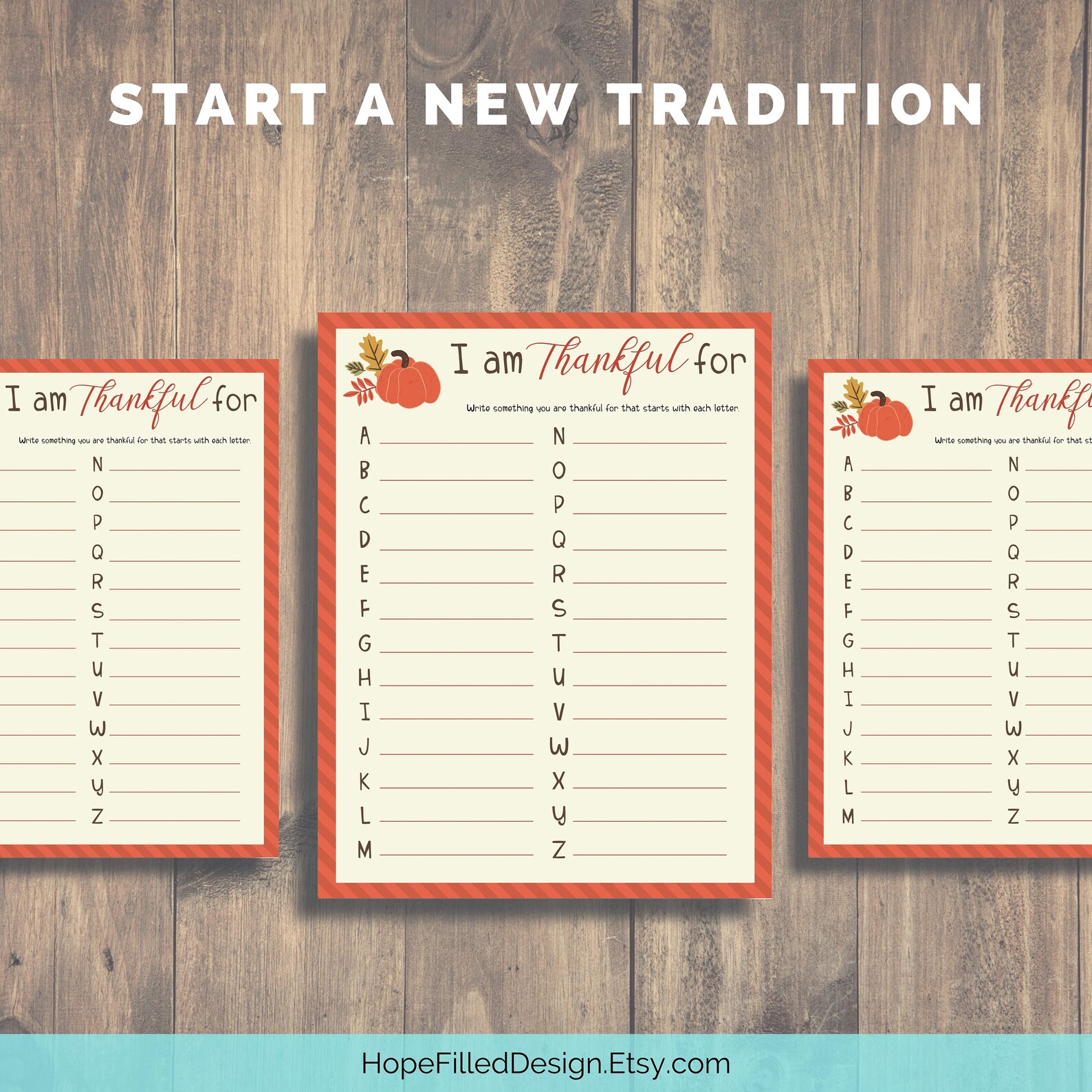 Thanksgiving Thankful Game Printable Thankful for ABC Game - Etsy