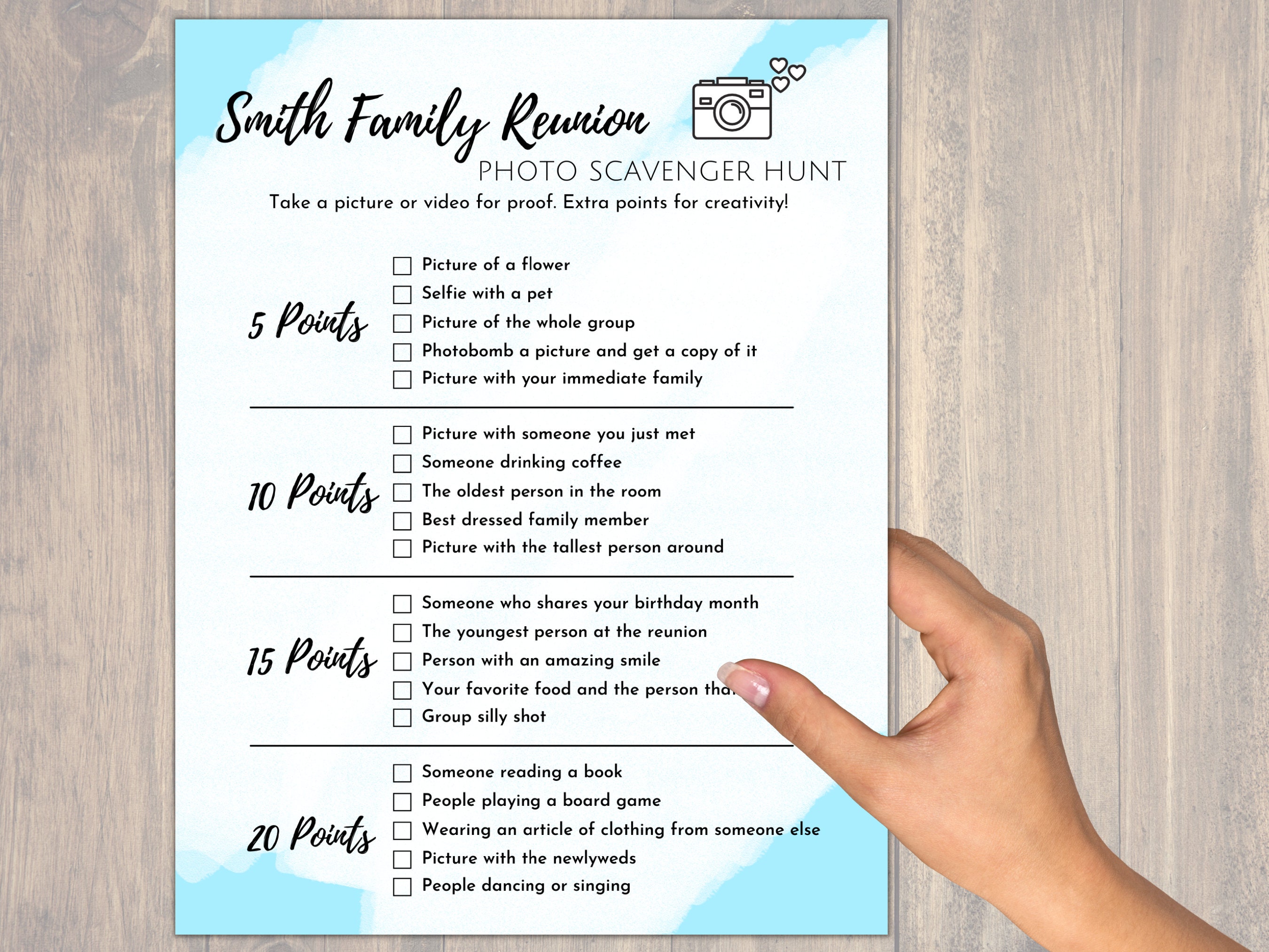 Editable Family Reunion Photo Scavenger Hunt, Family Reunion Games ...