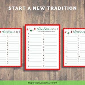 Christmas A to Z Game Printable, ABC Christmas Game, Kids Classroom ...
