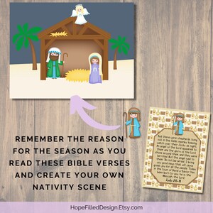 Advent Calendar Printable for Kids, Nativity Scene Family Activity, 12 ...