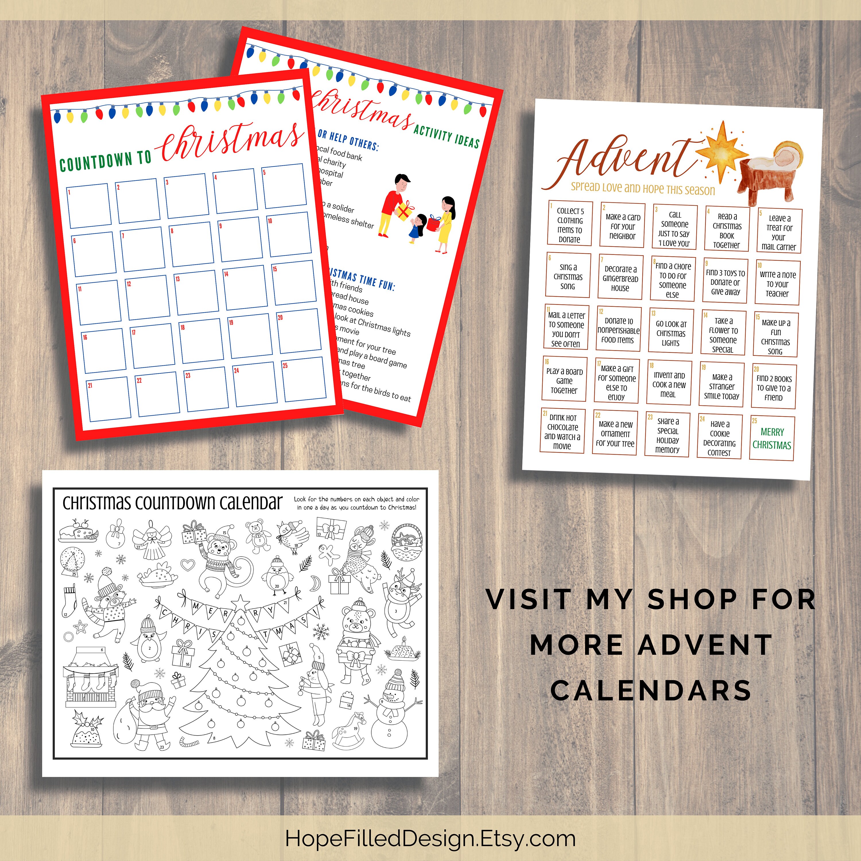 Advent Calendar Scripture Cards, Christmas Advent Calendars Printable ...
