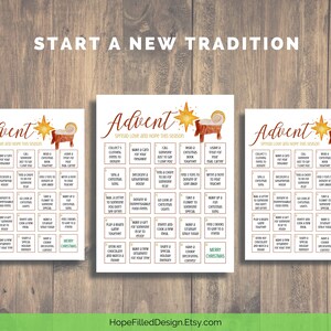 Advent Calendar Printable Christmas Countdown Family - Etsy