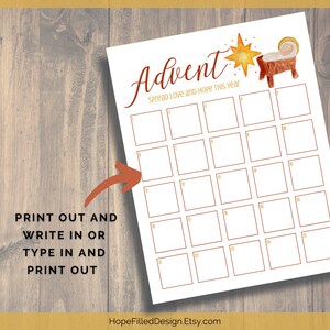 Editable Advent Calendar Printable, Christmas Countdown, Family ...