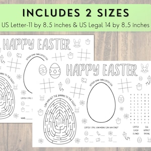 Printable Easter Placemats for Kids, Easter Coloring Sheet, Easter ...