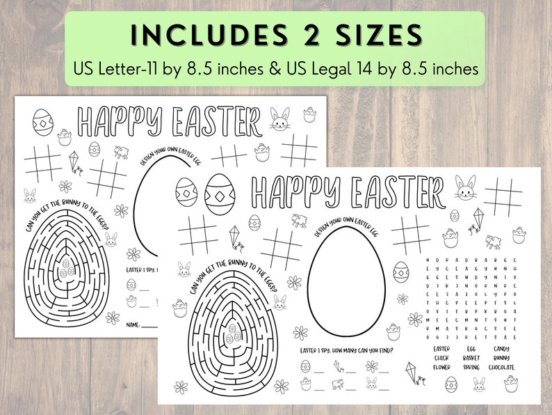 Printable Easter Placemats for Kids, Easter Coloring Sheet, Easter ...
