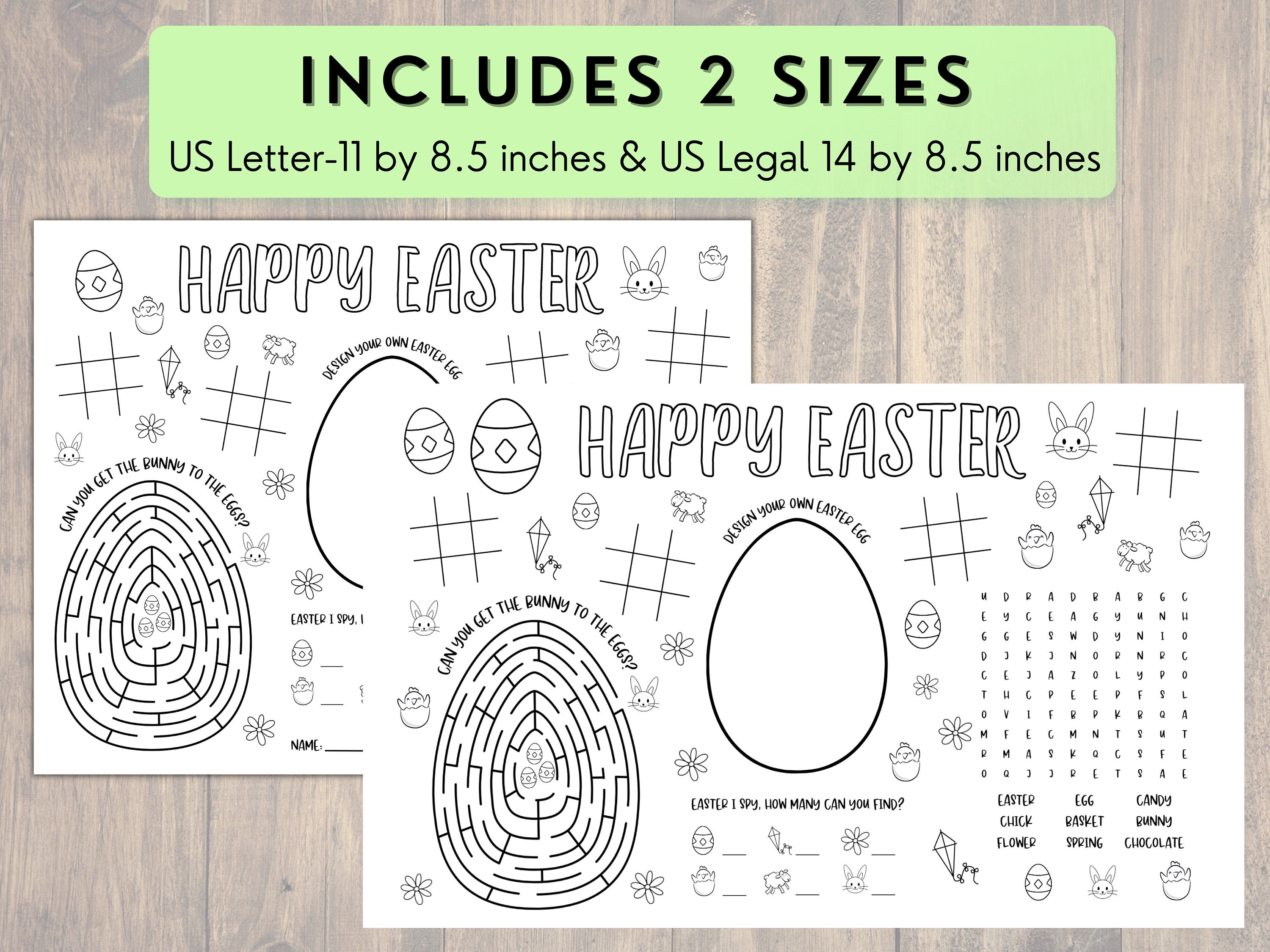 Printable Easter Placemats for Kids, Easter Coloring Sheet, Easter ...