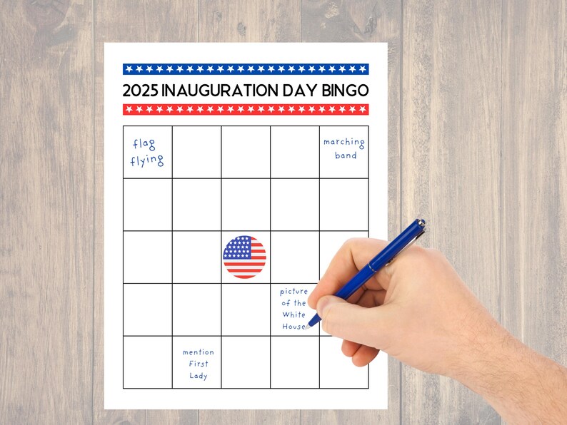 Inauguration Day 2025 Bingo Game, Presidential Inauguration Watch Party ...