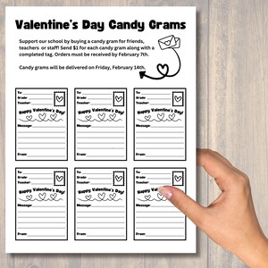 Editable Valentine's Day Candy Gram, Gram Form Edit in Canva, PTA PTO ...