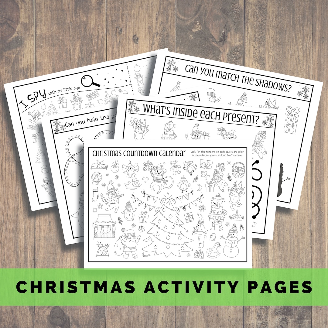 Christmas Activity Book, Advent Calendar, Coloring Pages, Kids ...