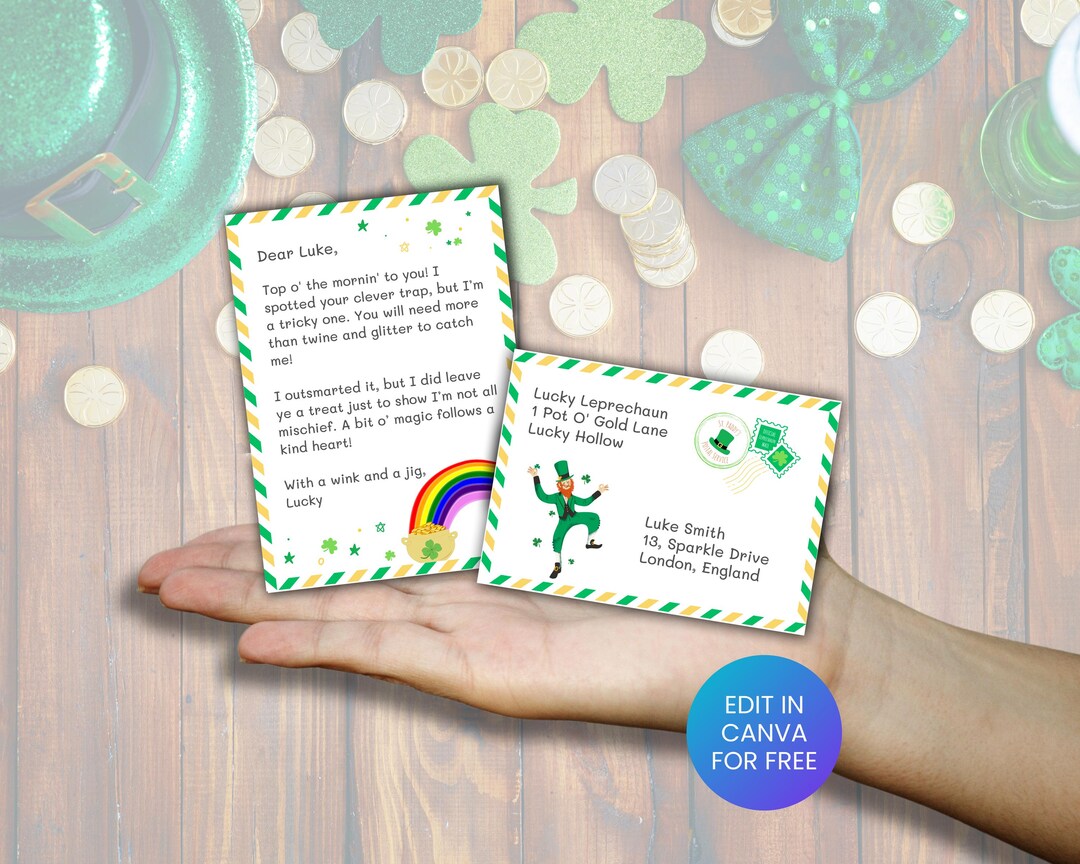 Editable Mini Leprechaun Note for Kids, Leprechaun Trap Kit Letter ...