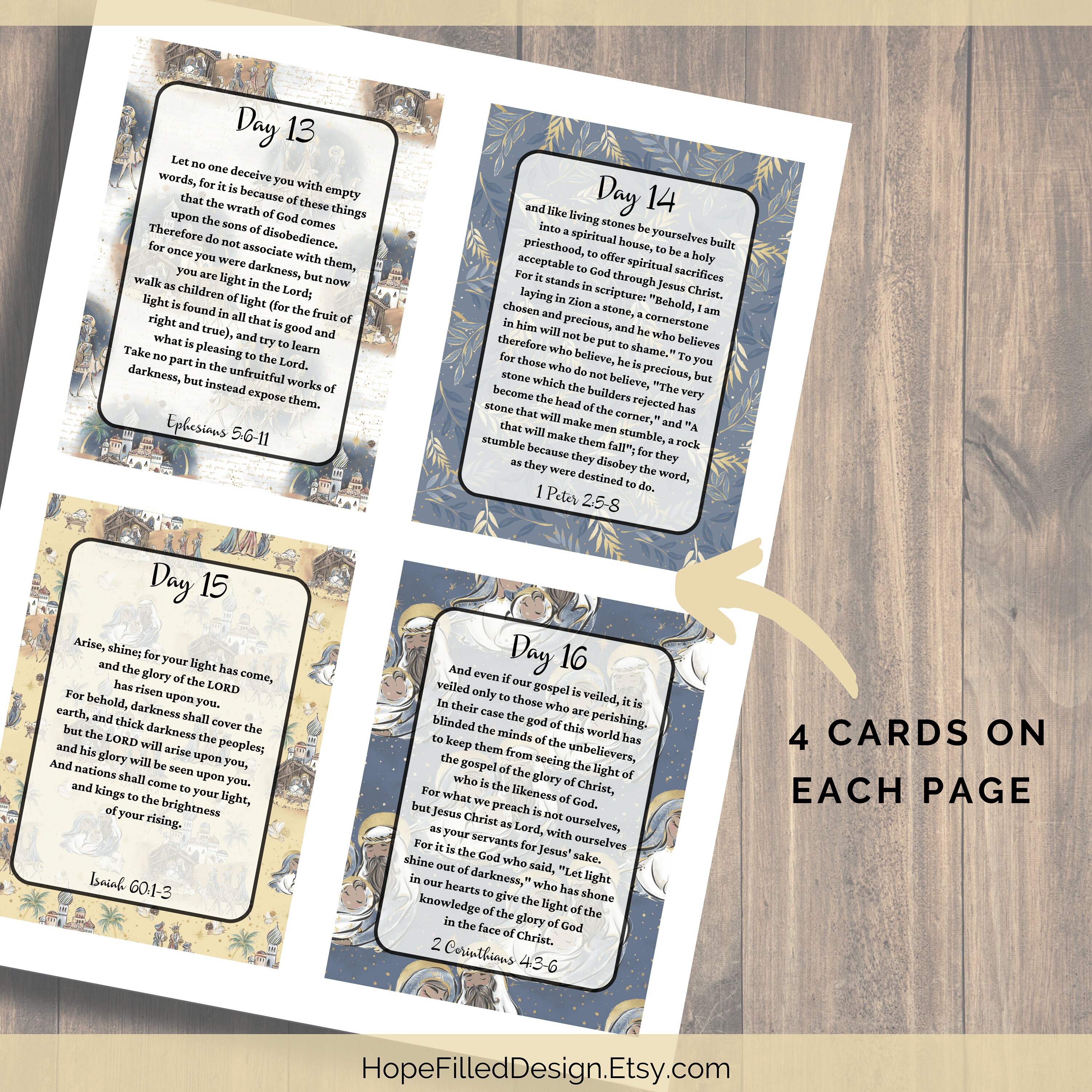 Advent Calendar Scripture Cards, Christmas Advent Calendars Printable ...