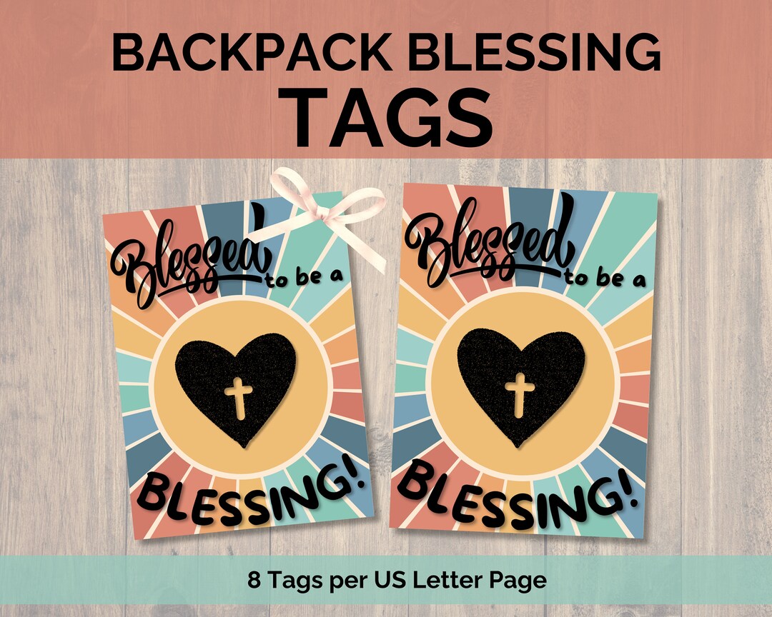Backpack Blessing Tags, Back to School Prayer, Sunday School Gift ...