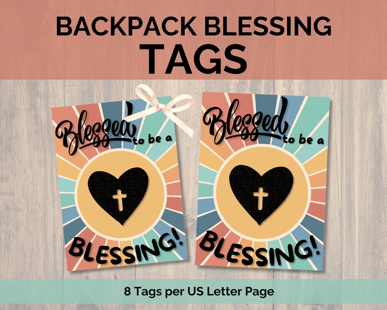 Backpack Blessing Tags, Back to School Prayer, Sunday School Gift ...