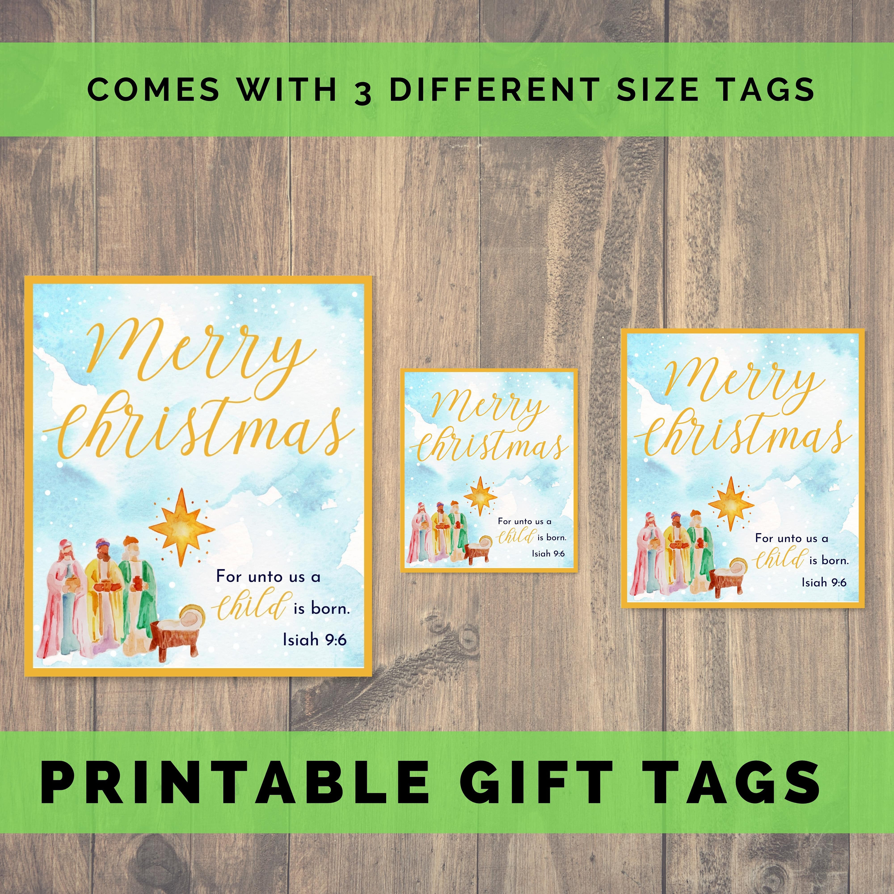 Merry Christmas Gift Tags Religious Gift Tags Isiah 9:6 | Etsy